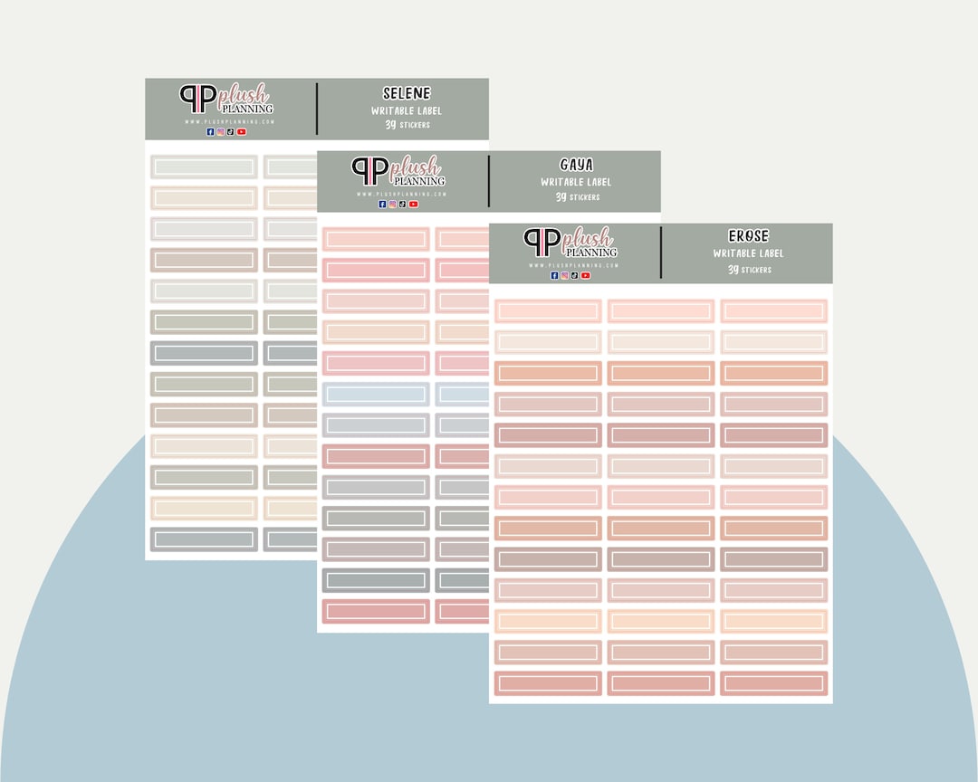 Writable Label Tracker With White Border Planner Stickers, Minimalist ...
