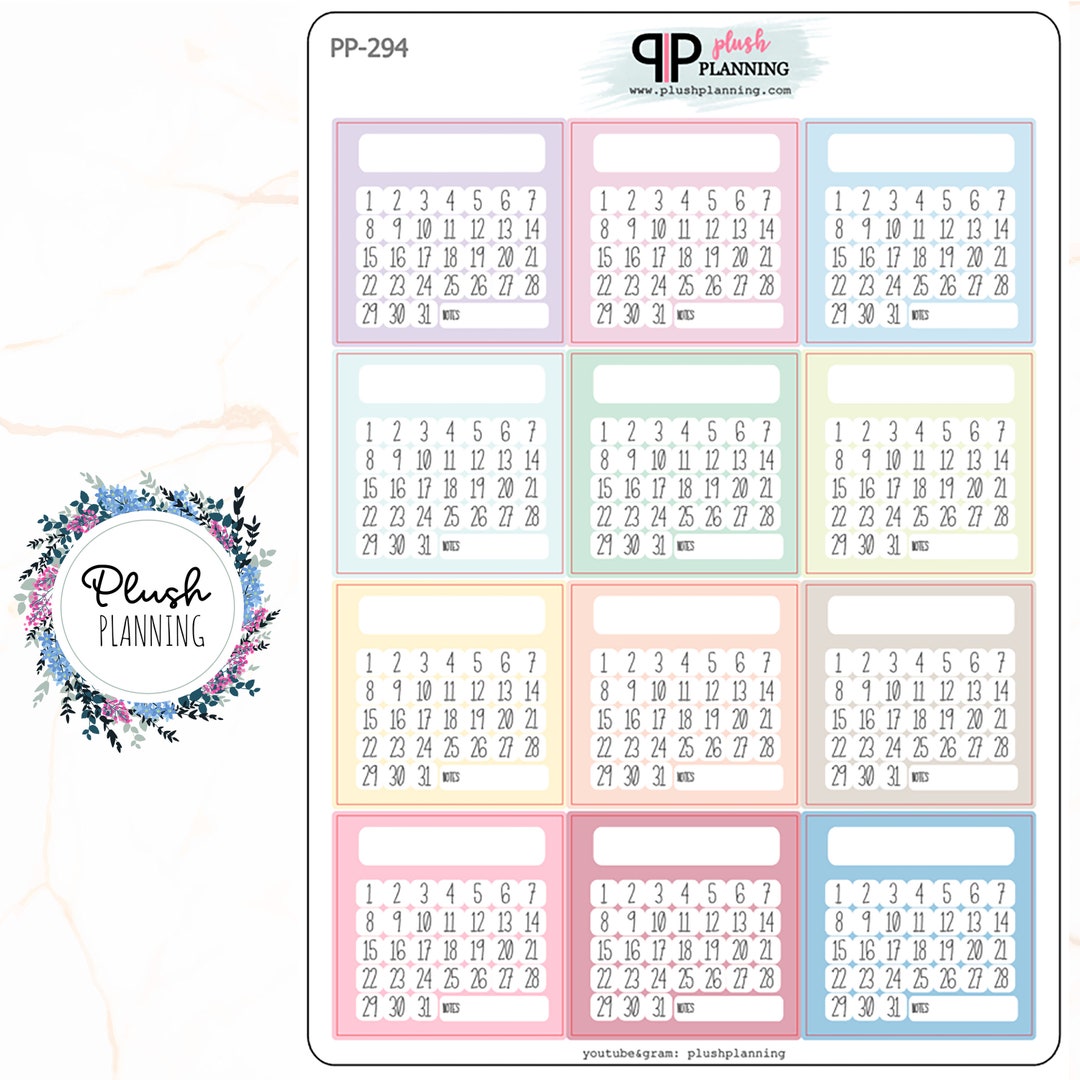 MONTH HABIT Tracker Monthly Sidebar Planner Stickers - Etsy