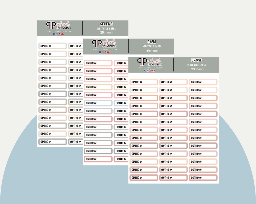 Ortho or Orthodontist Appointment Label Tracker Planner Stickers ...