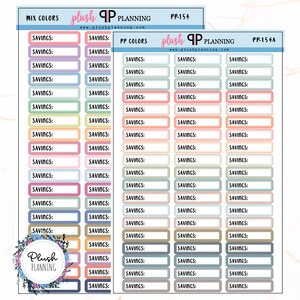 SAVINGS Label Tracker Planner Stickers - Etsy