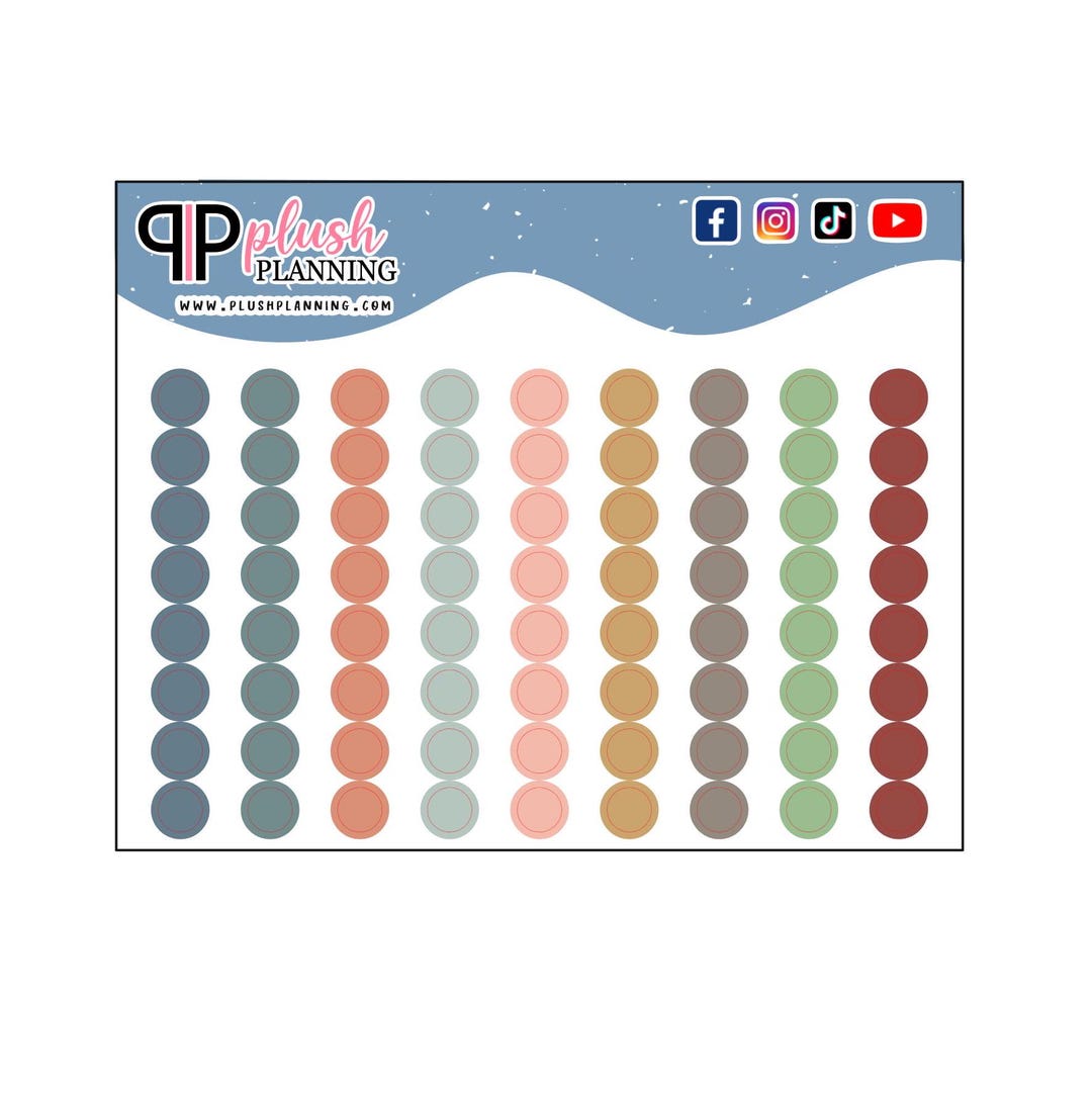 Mini Dots Tracker Planner Stickers, Functional Planner Stickers, Dots ...