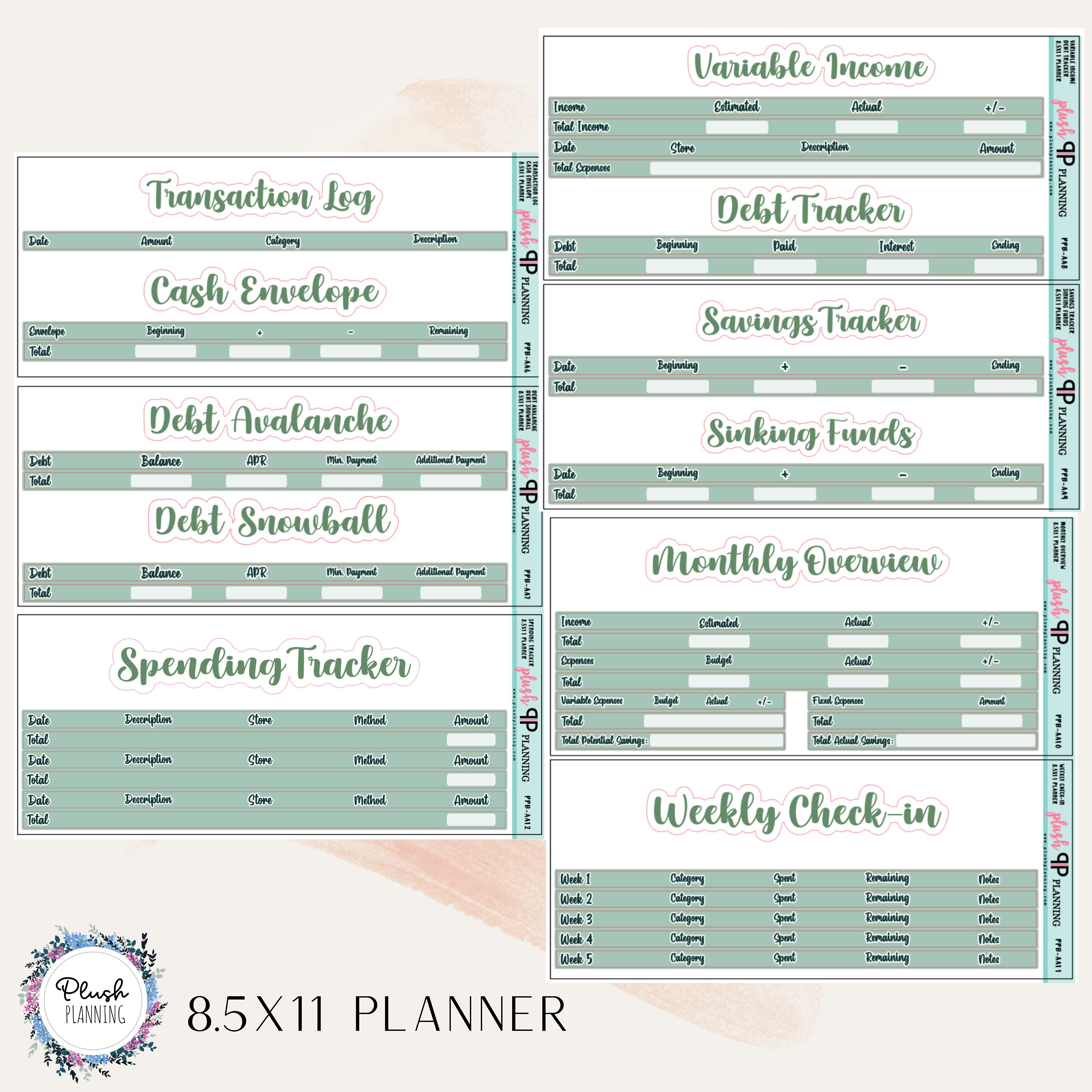 7x9 or 8.5x11 Complete Monthly Budget Kit Planner Stickers | Etsy