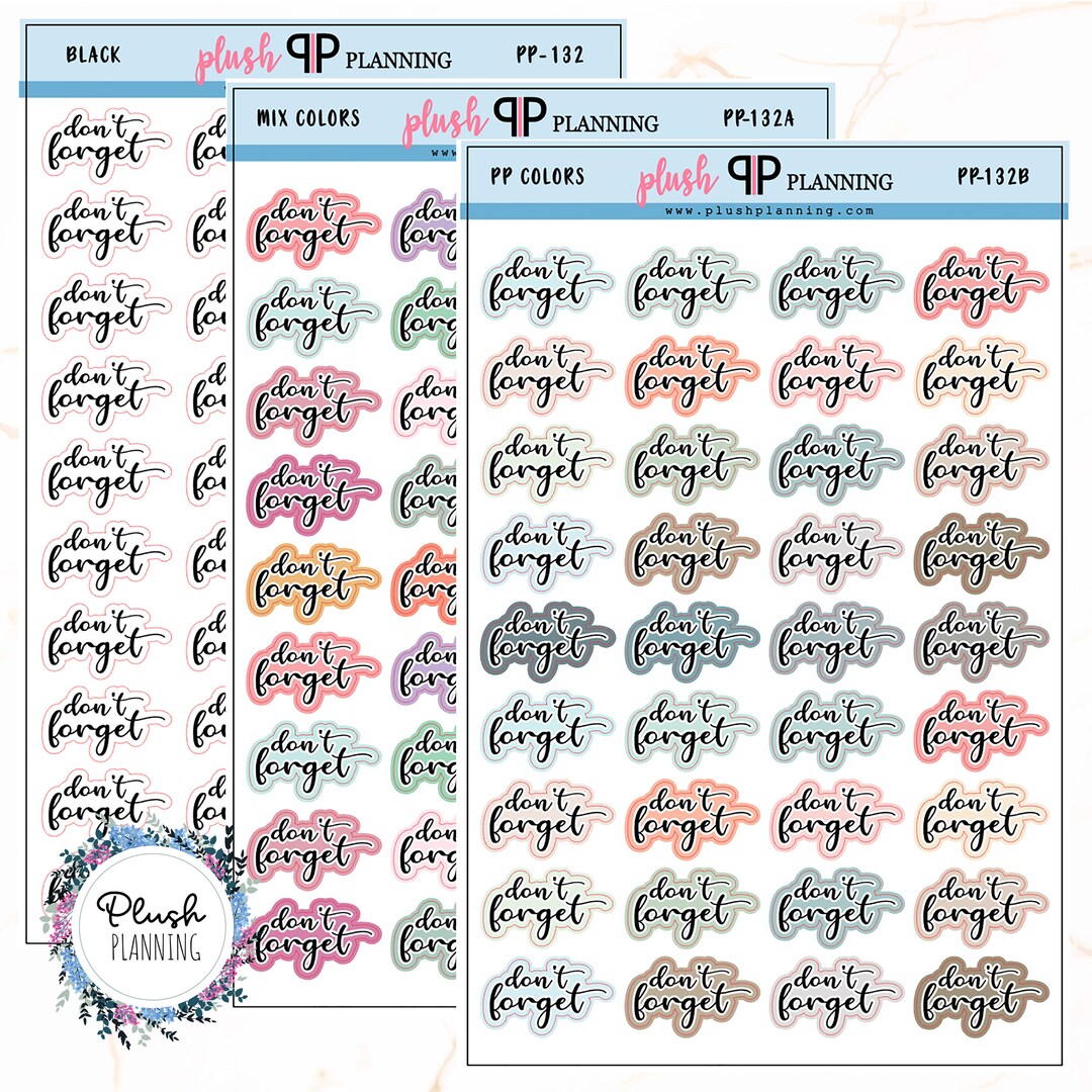 Don't Forget Script Planner Stickers - Etsy