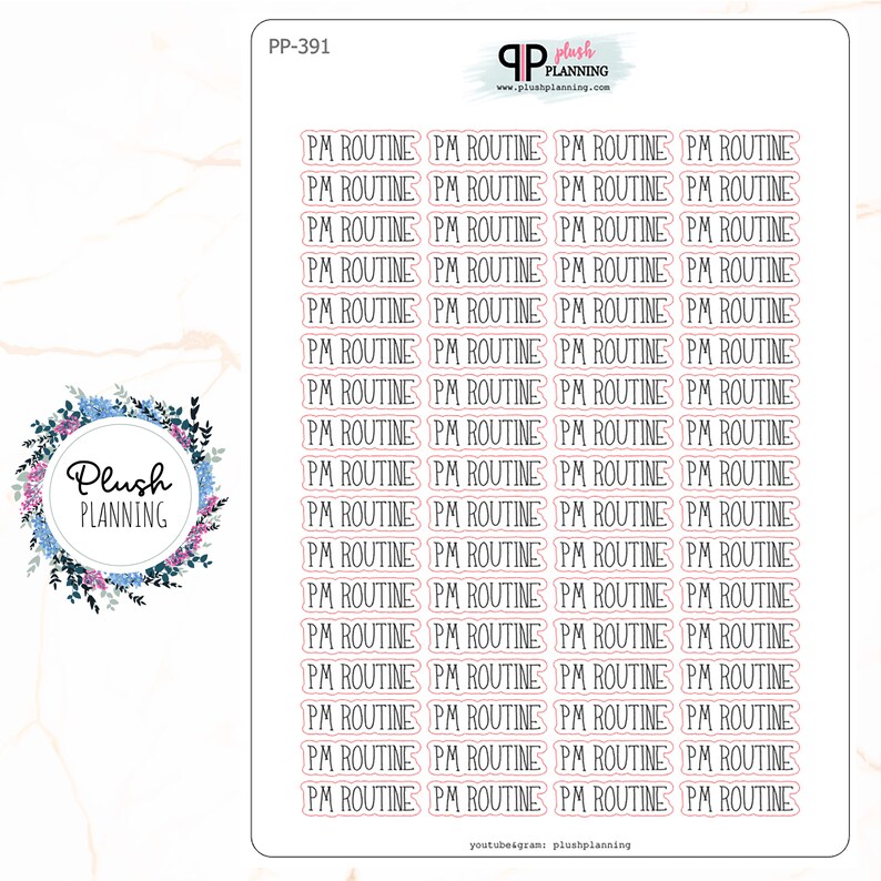 PM Routine and AM Routine Script Planner Stickers Plush | Etsy