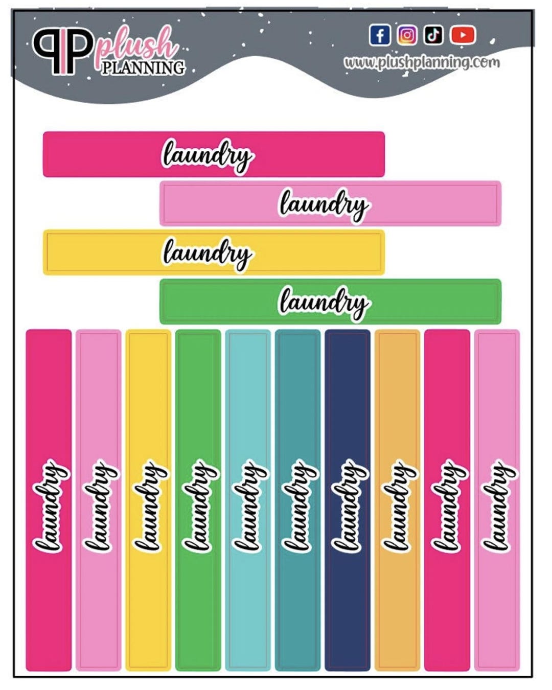 Laundry Label Block Planner Stickers - Emily Ley Simplified Colors ...