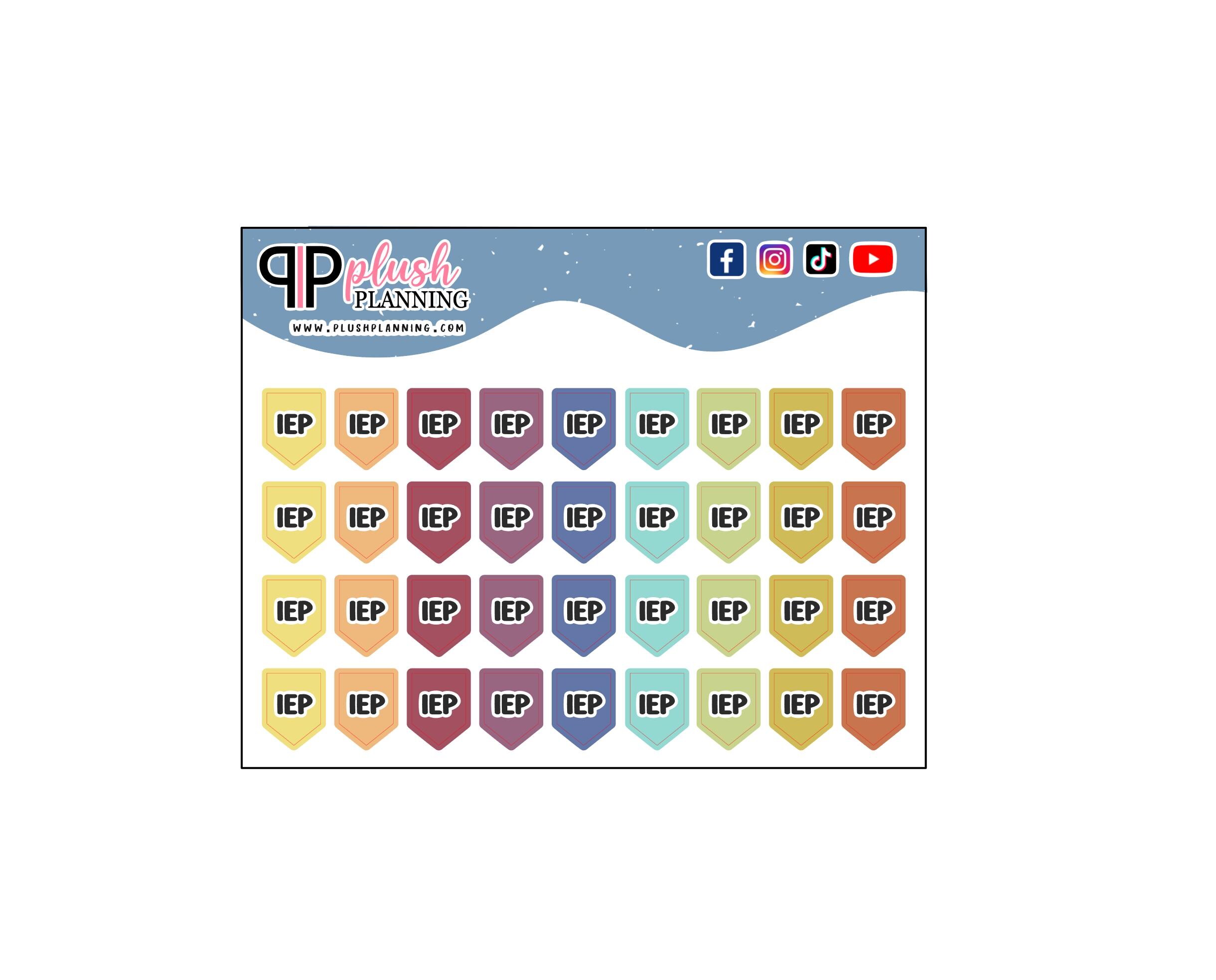IEP Flags Planner Stickers, Functional Planner Stickers, IEP Meeting ...