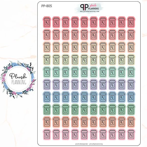 Prescription Planner Stickers - Etsy