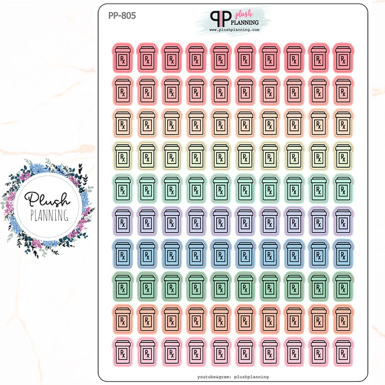 RX Pills Prescription Pills Planner Stickers Mix Colors - Etsy