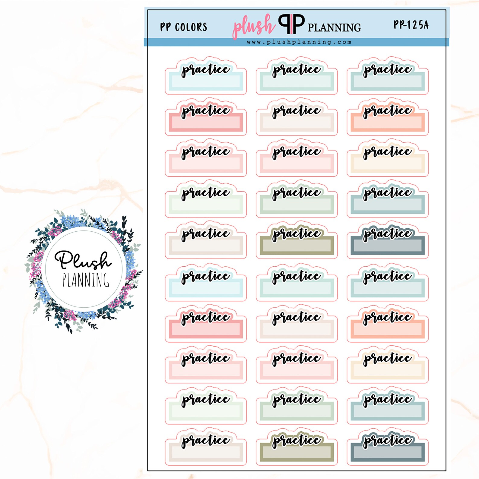 Practice Script Box Planner Stickers, Practice Tracker - Etsy