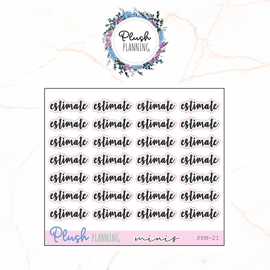 ESTIMATE SCRIPTS BUDGET Planner Stickers - Etsy