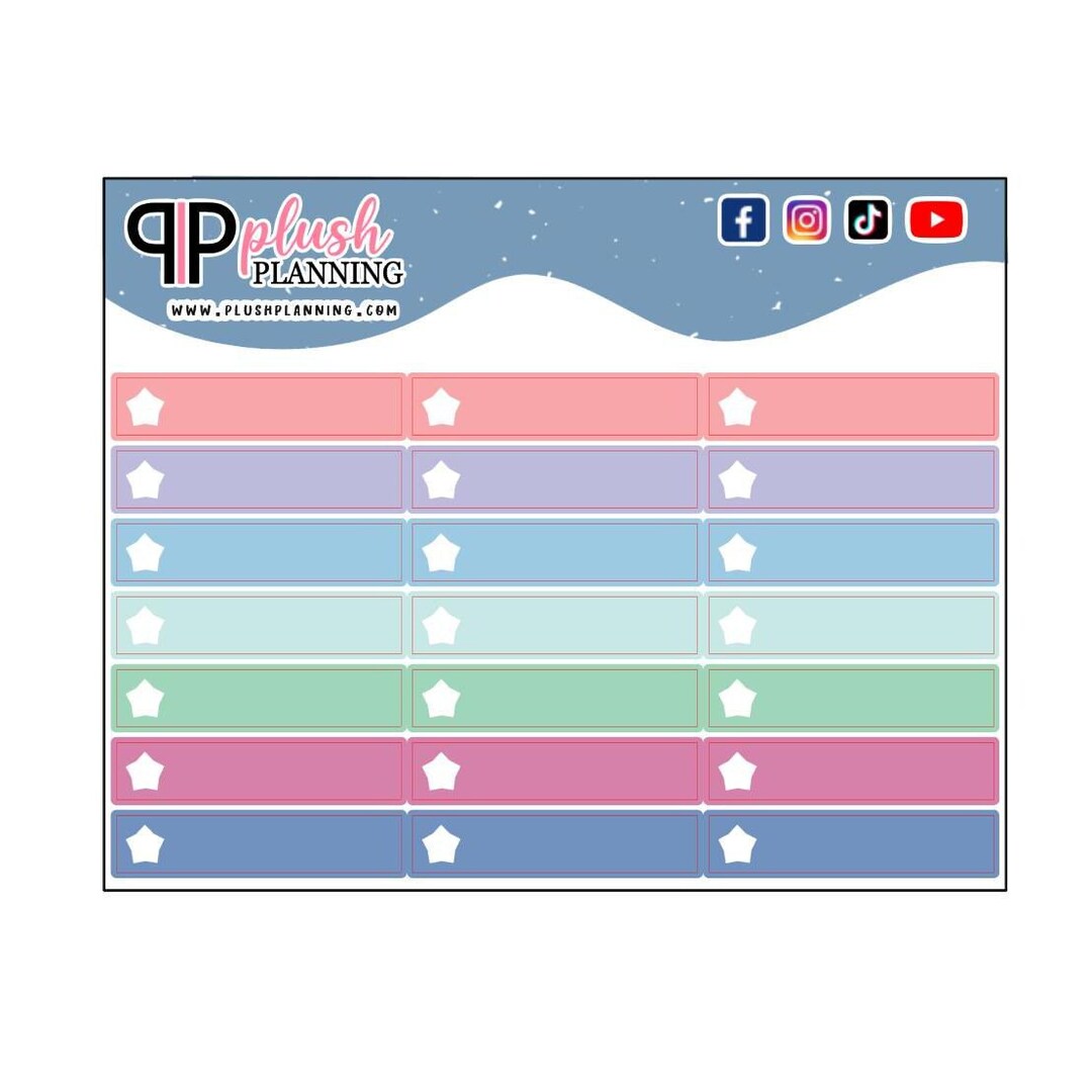 Star Shape Checklist Label Tracker Planner Stickers, Functional Planner ...