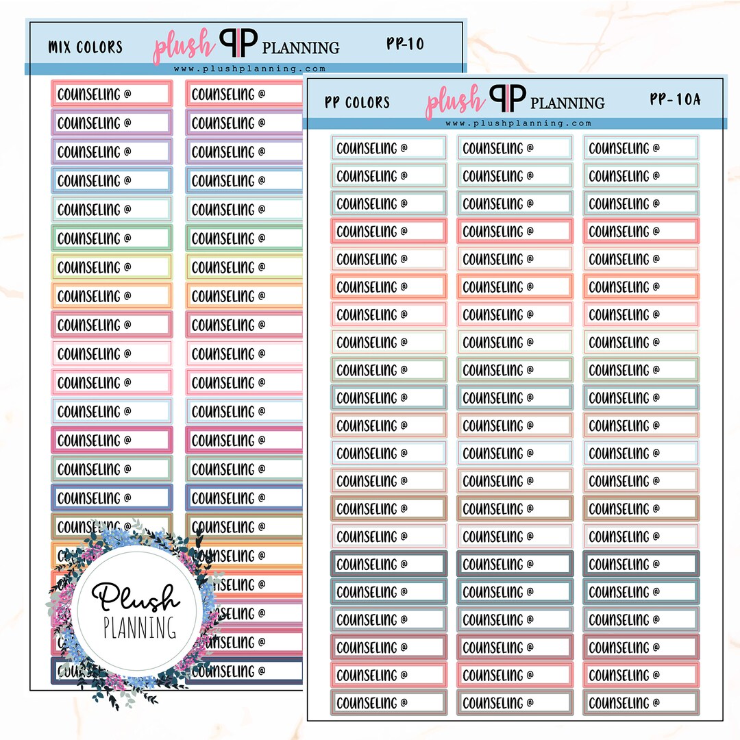 Counseling Label Tracker Planner Stickers - Etsy