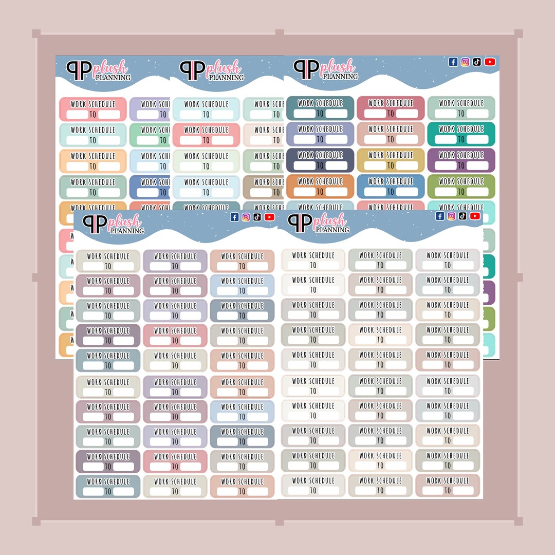 Work Schedule Tracker Planner Stickers - Etsy