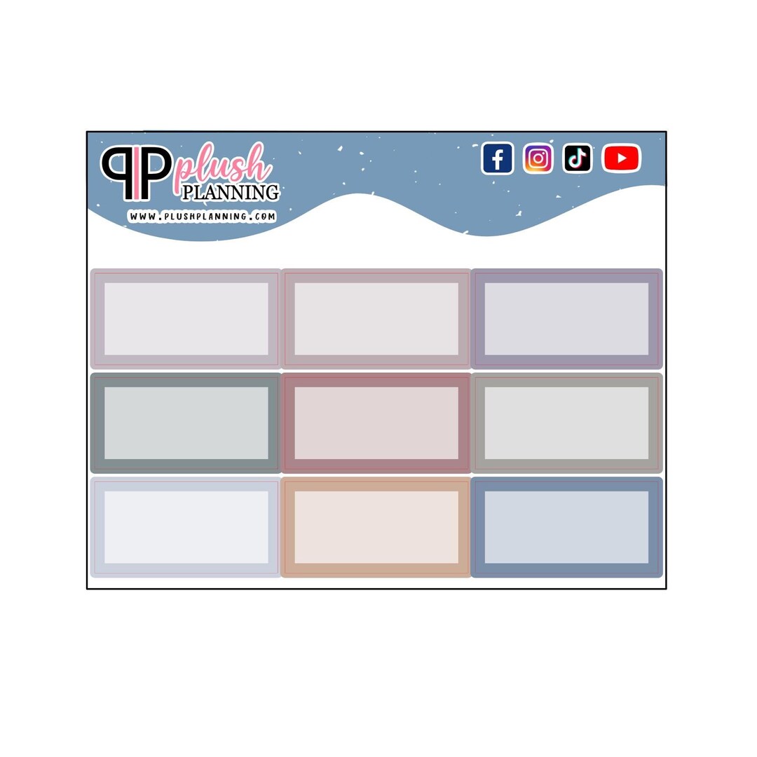 Writable Shaded Half White Box Planner Stickers, Functional Planner ...