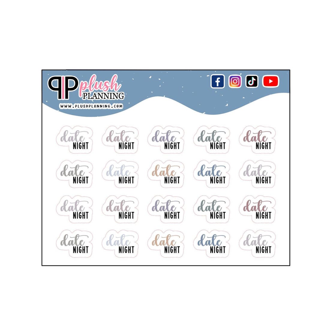 Date Night Script Planner Stickers, Dreamy Colors, 20 Matte Stickers - Etsy