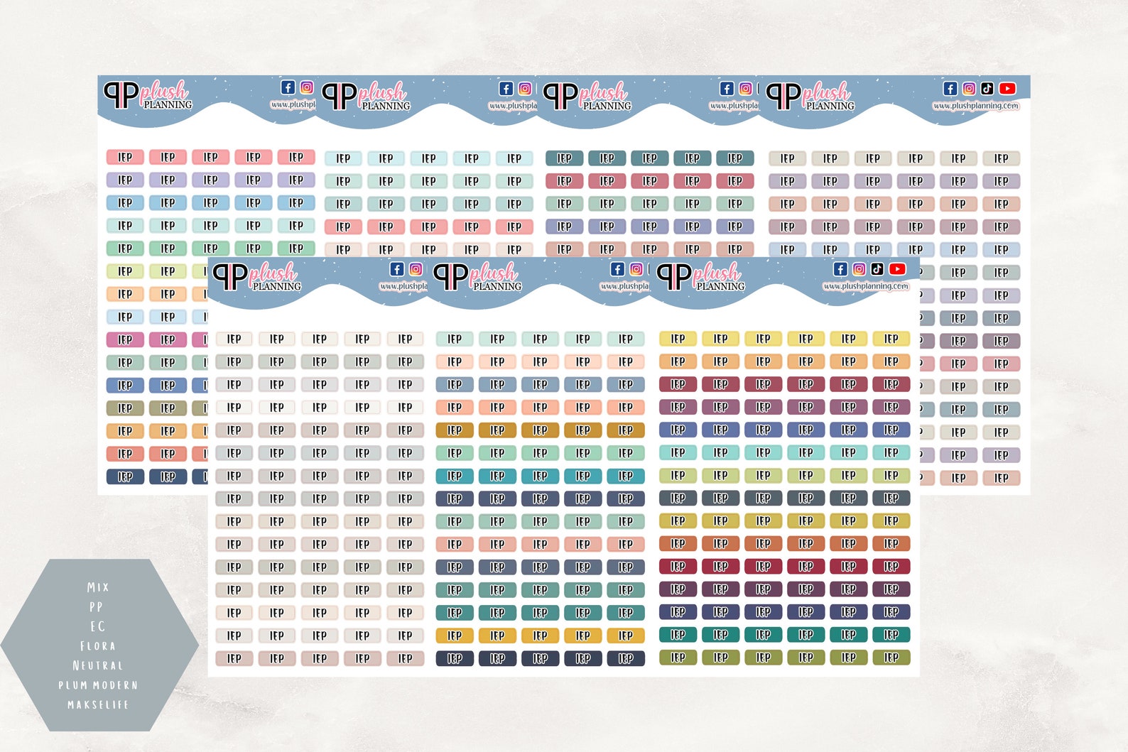 IEP Mini Label Tracker Planner Stickers Removable Stickers - Etsy