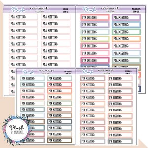 PTA Meeting Label Tracker Planner Stickers, Black, Mix Colors, PP ...