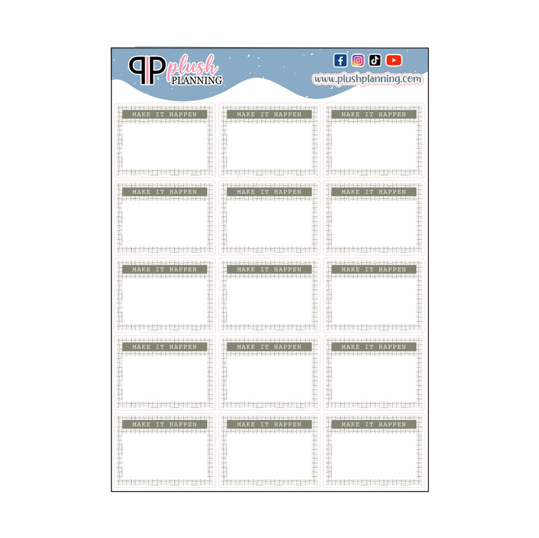 Make It Happen Box Stickers, Scrapbooking, Planner Stickers (15 Pc) - Etsy