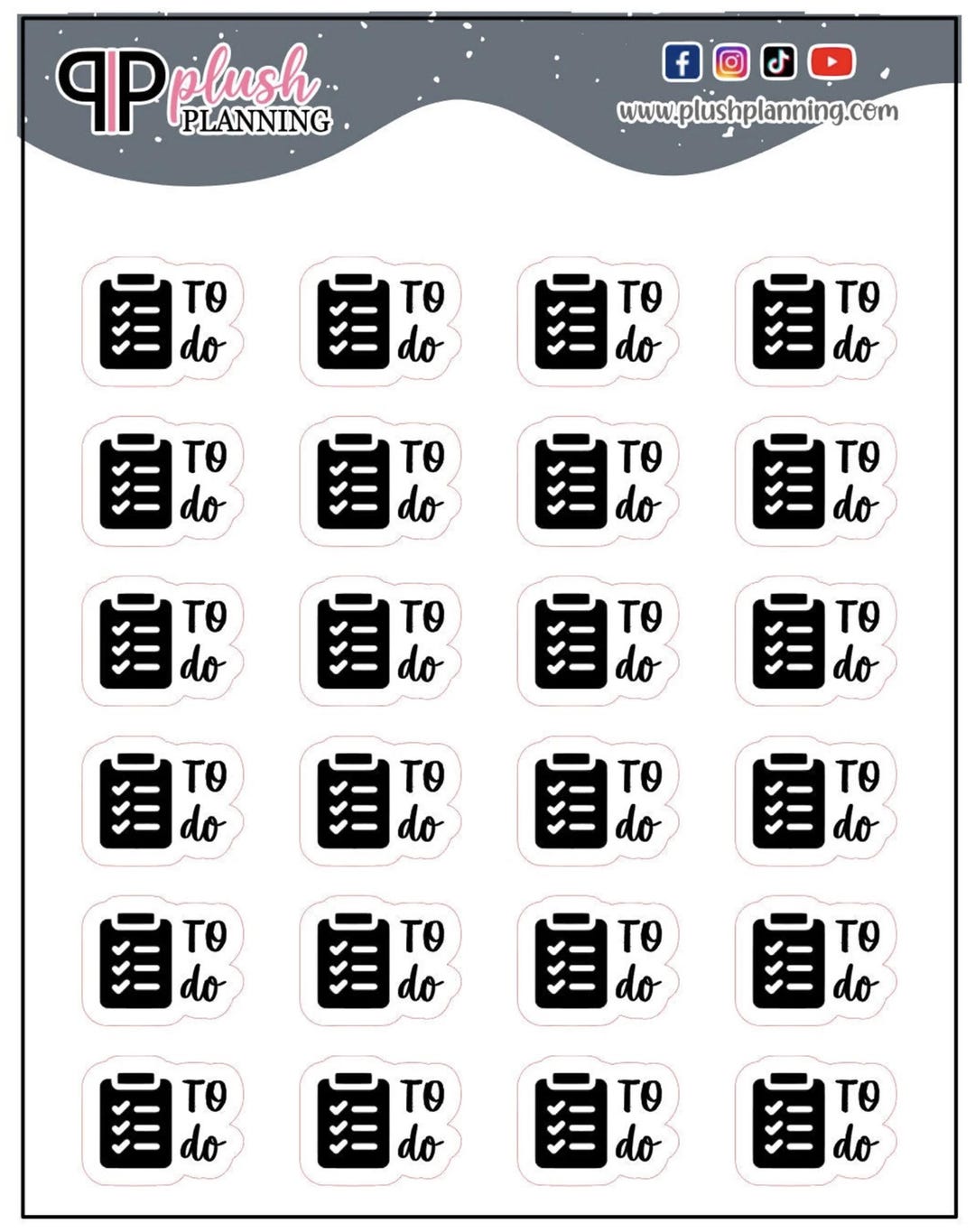 To Do Tracker Mixed Script With Icon Planner Stickers, Mini Sheet Size ...