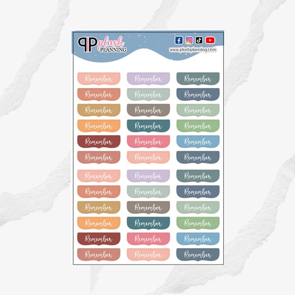 Remember Stickers - Etsy