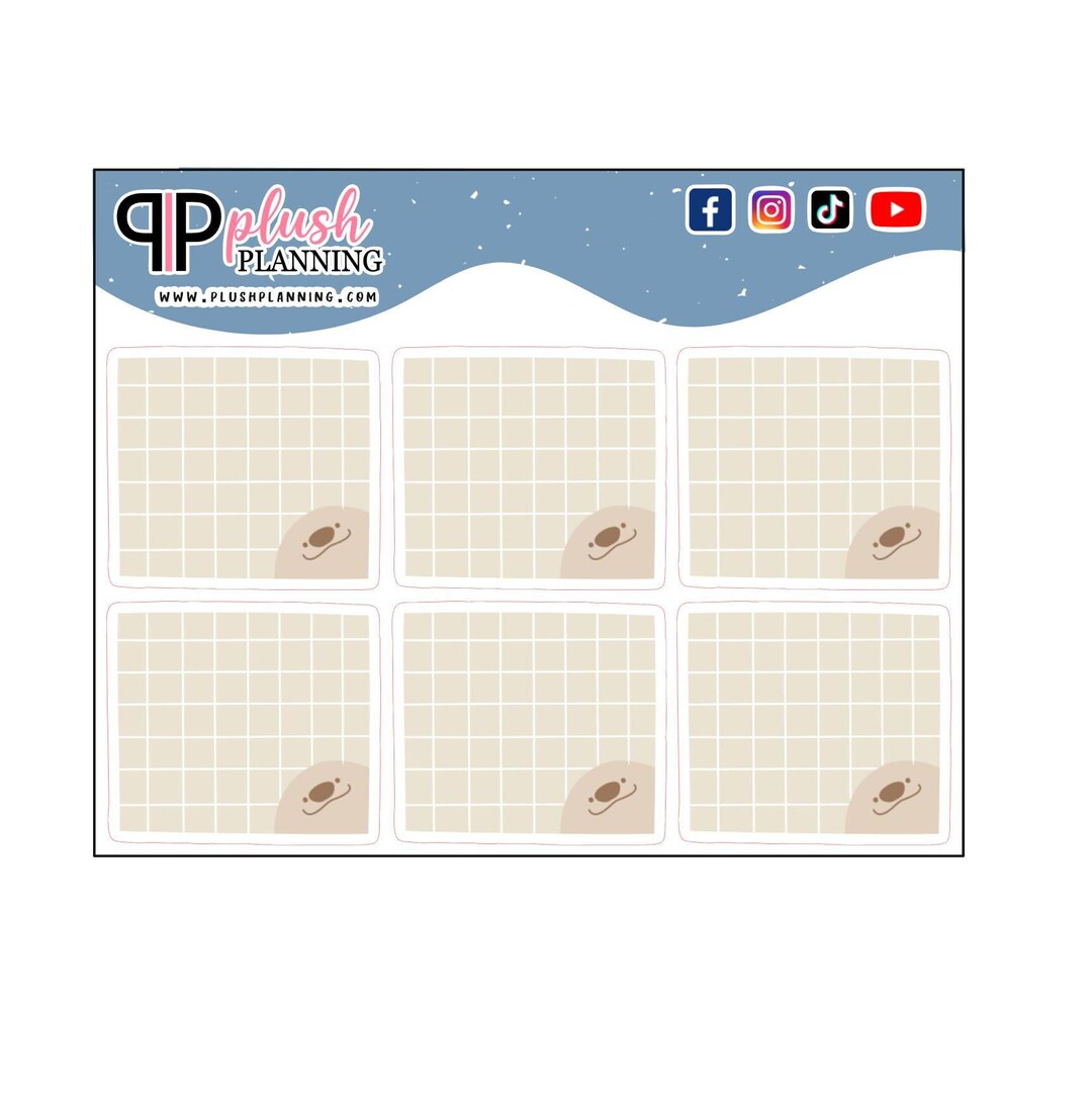 Writable Cute Grid Post Box Planner Stickers, Scrapbooking Stickers ...