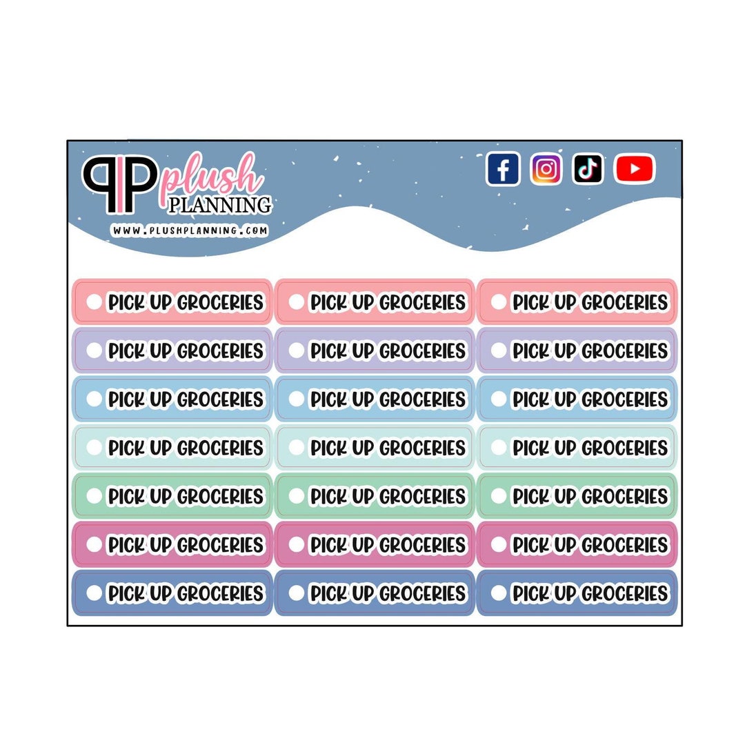 Pick up Groceries Checklist Tracker Planner Stickers, Functional ...