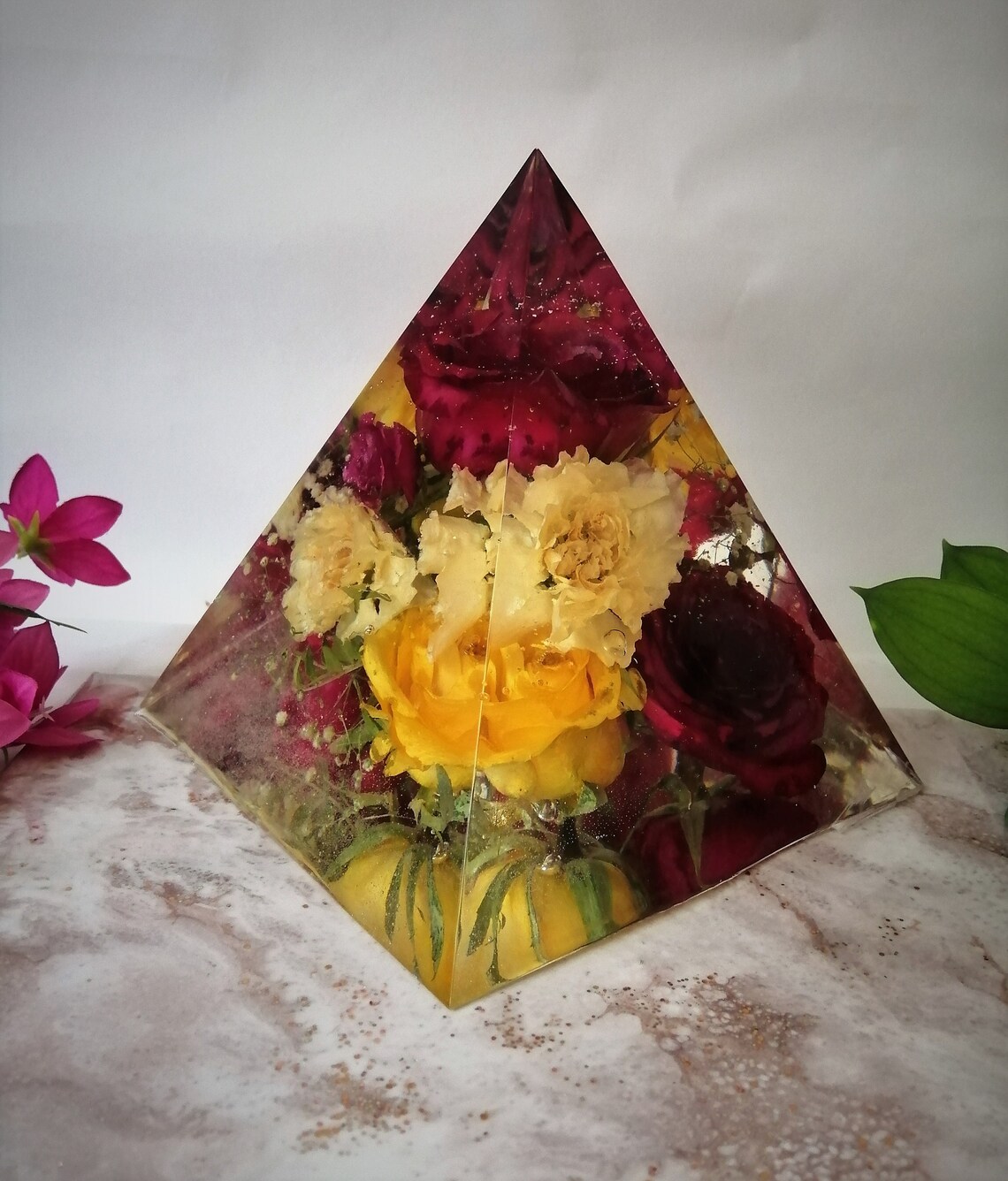 Wedding Flower Preservation Large Resin Pyramid a Keepsake - Etsy