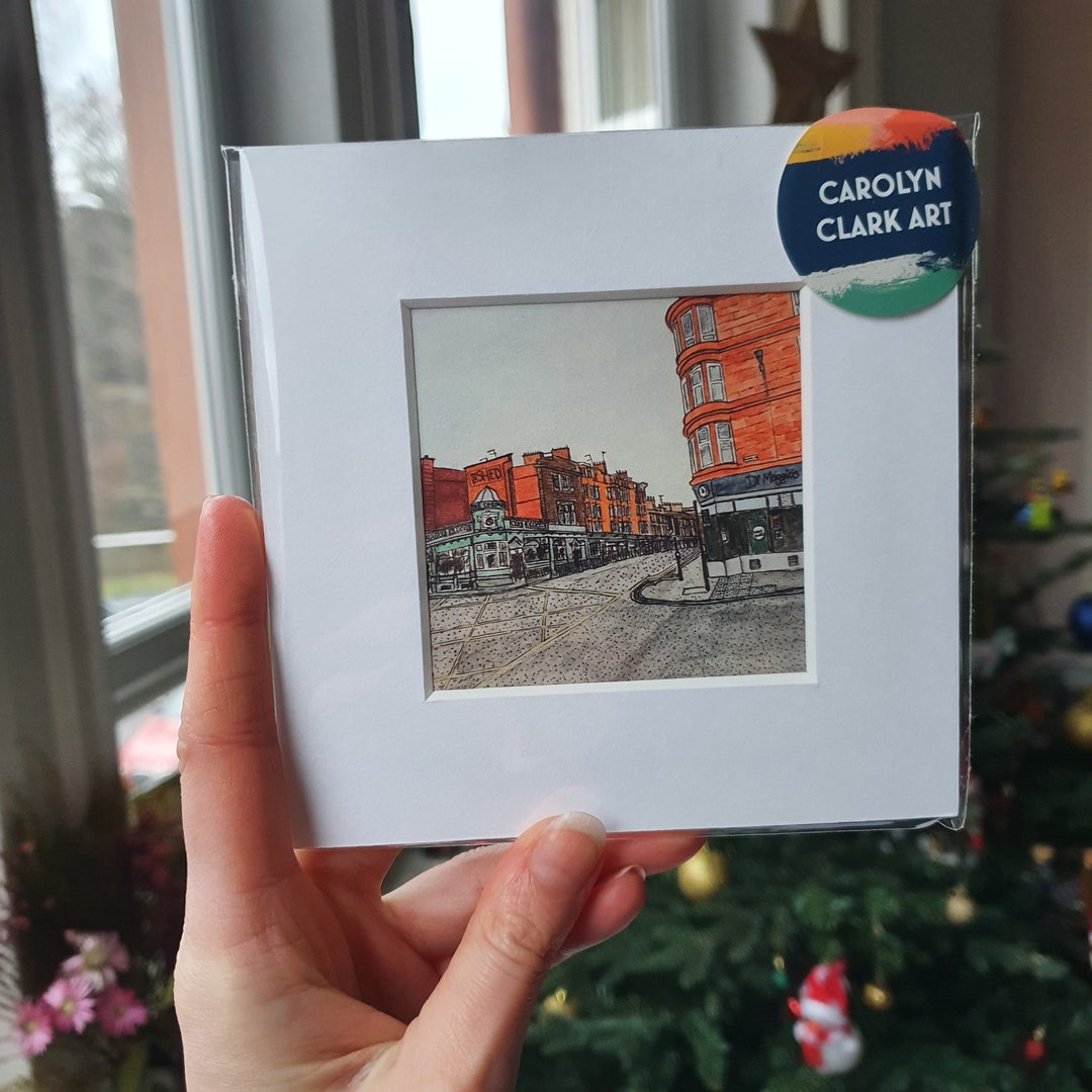 MINI PRINT Glasgow Shawlands Giclee Art Print / Watercolour & Ink ...