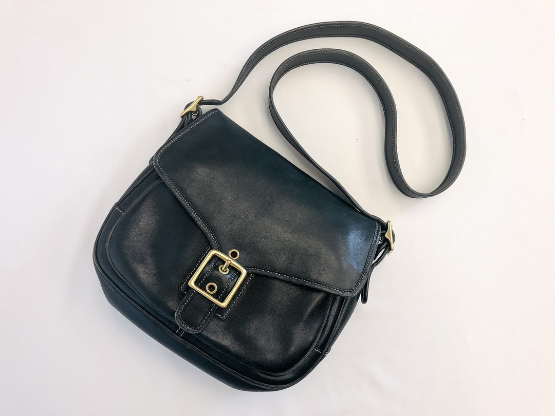 Vintage Coach 9126 Legacy Black Leather Crossbody Bag, Genuine Leather ...