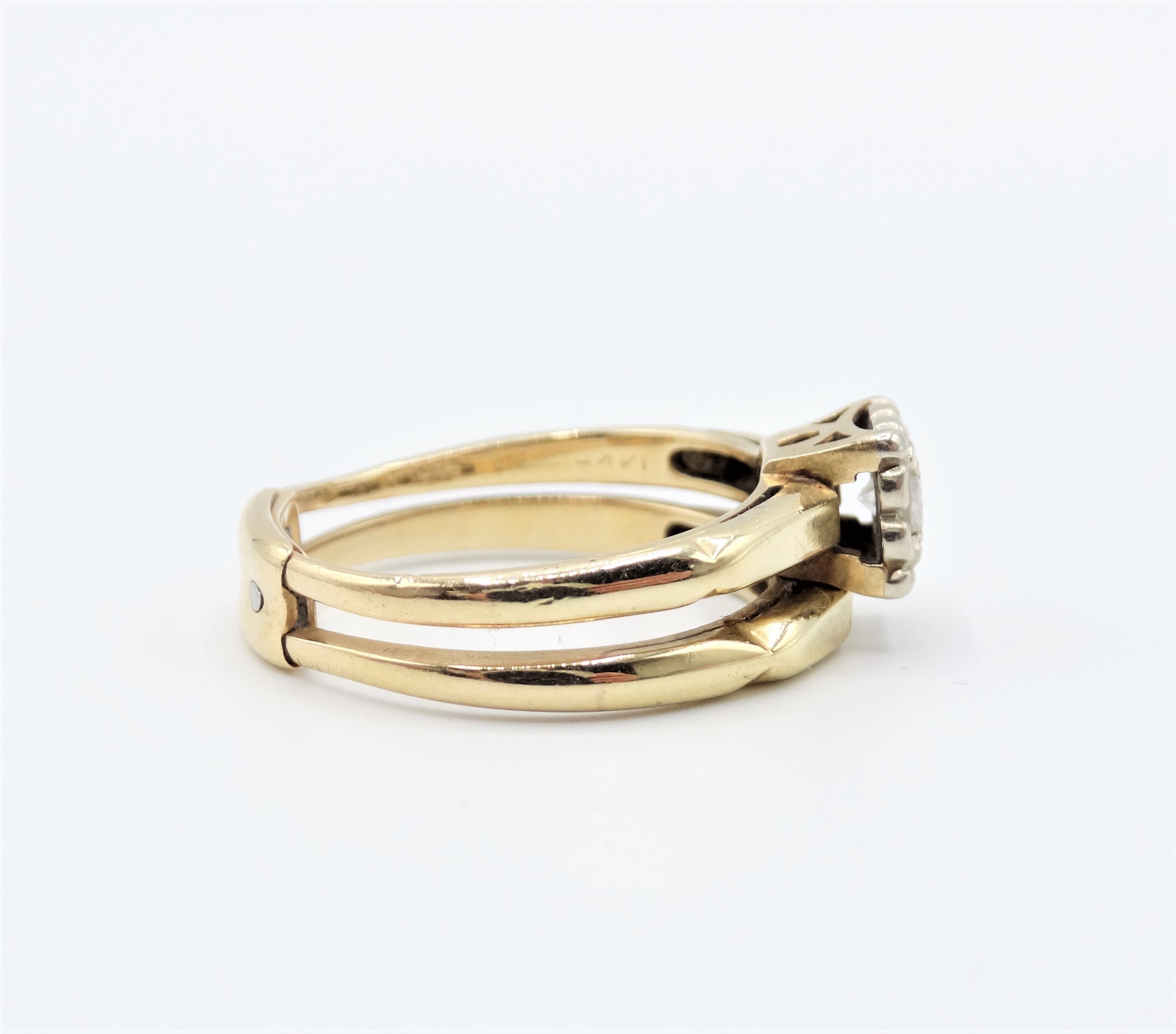 Estate KAYNAR Diamond 14K Vintage Ring Size 6 3/4 Art Deco - Etsy