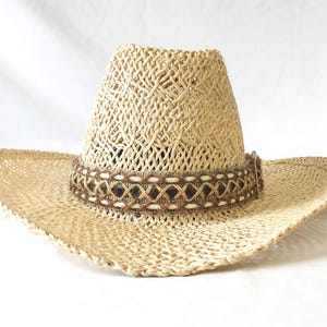 Vintage Bailey's U-rollit Straw Cowboy Hat With Woven Band and Gold ...