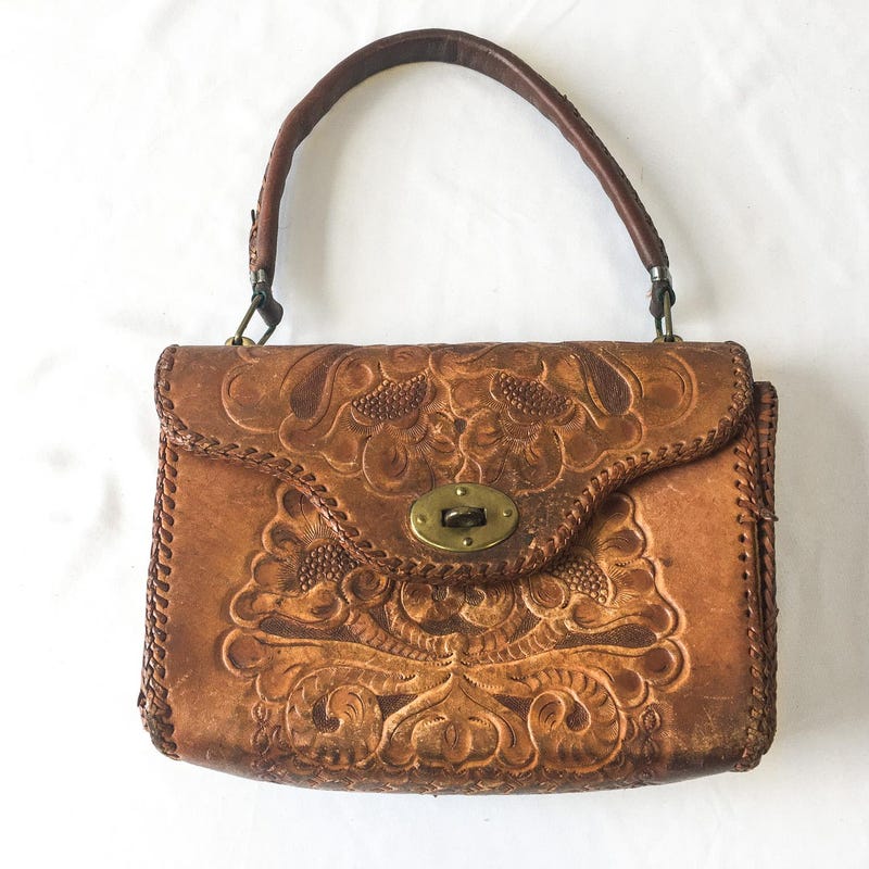 70s Leather Purse - Etsy
