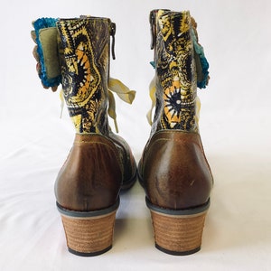 Leather Socofy Patchwork Western Style Combat Boots, Sz. 41 - Etsy