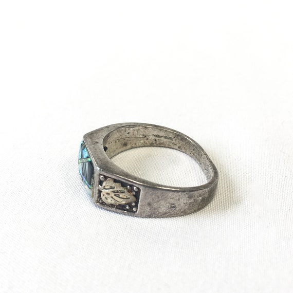 925 Black Hills Gold Native American Inlay Men's Ring… - Gem