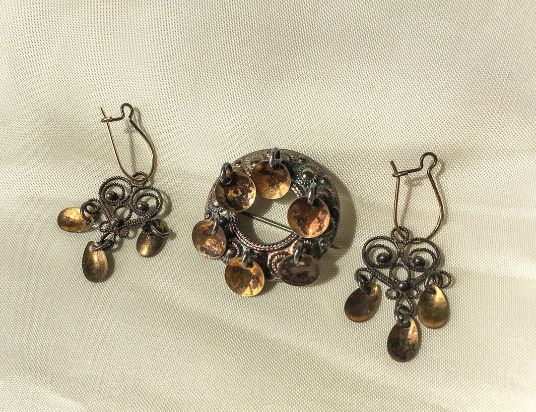 Vintage Norwegian Sterling Silver Solje Drop Dangle Round Aksel Holmsen ...