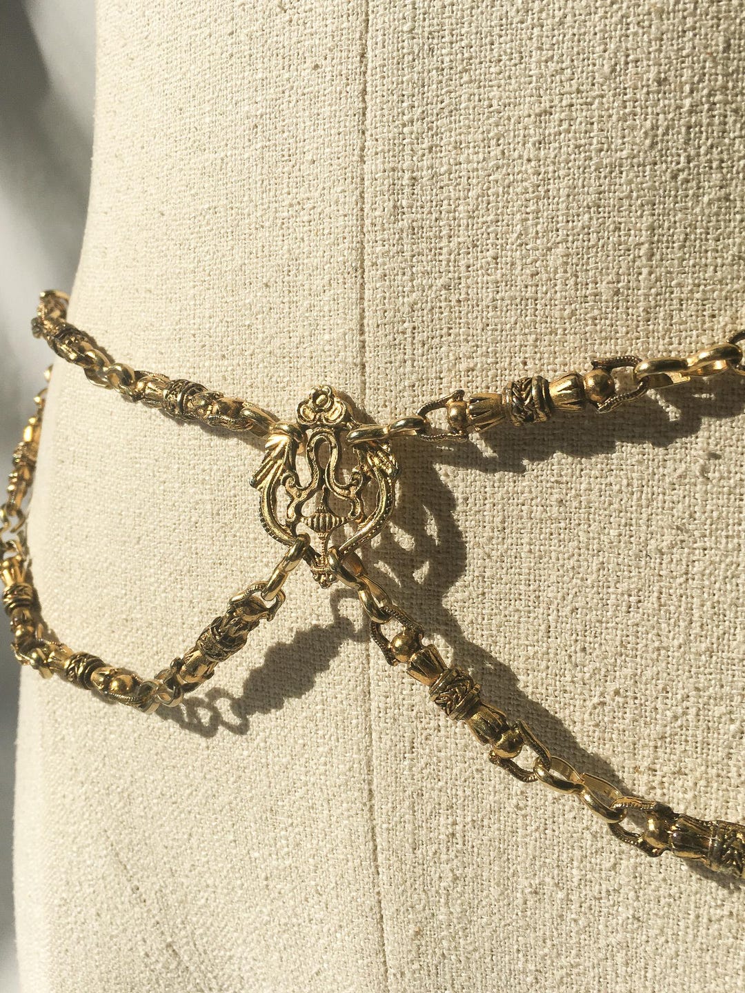 Vintage the Limited Gold Toned Metal Medieval Gothic Style Chain Link ...
