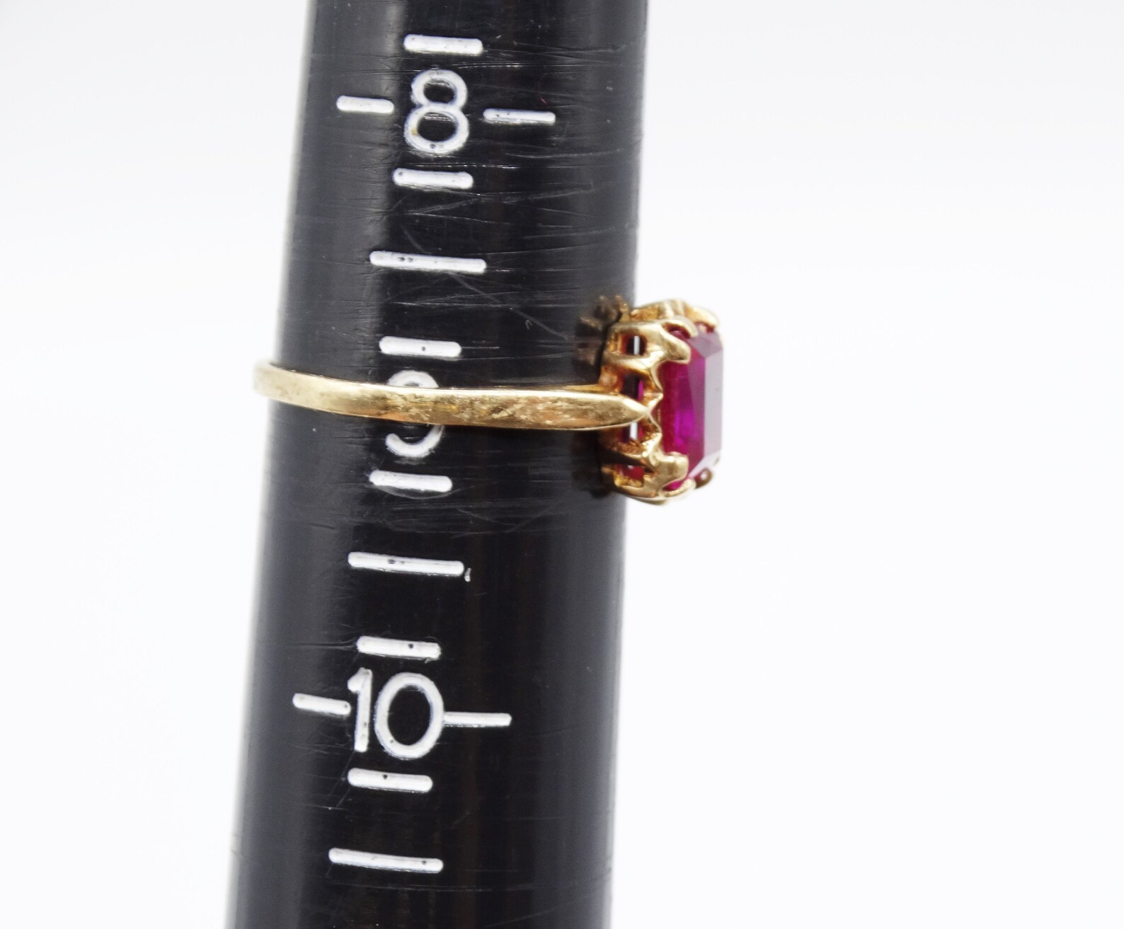 Estate Vintage 10K Gold Synthetic Ruby Ring Vintage Jewelry - Etsy
