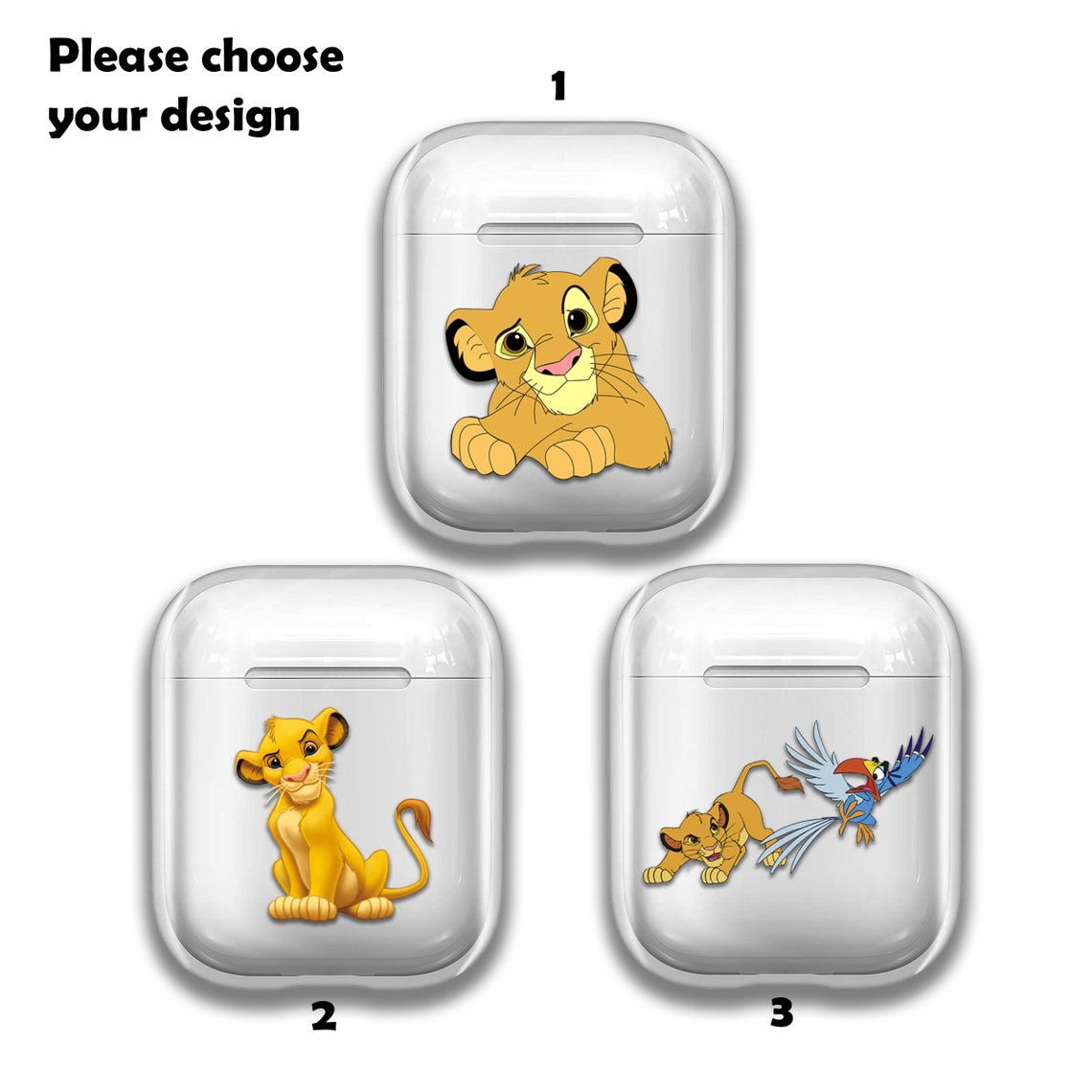 Simba Clear Air Pods Holder King Lion Headphones Airpods 3 - Etsy