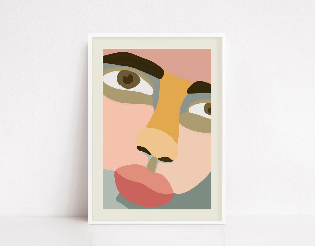 Abstract Face Poster, Abstract Wall Decor, Abstract Face Artwork ...