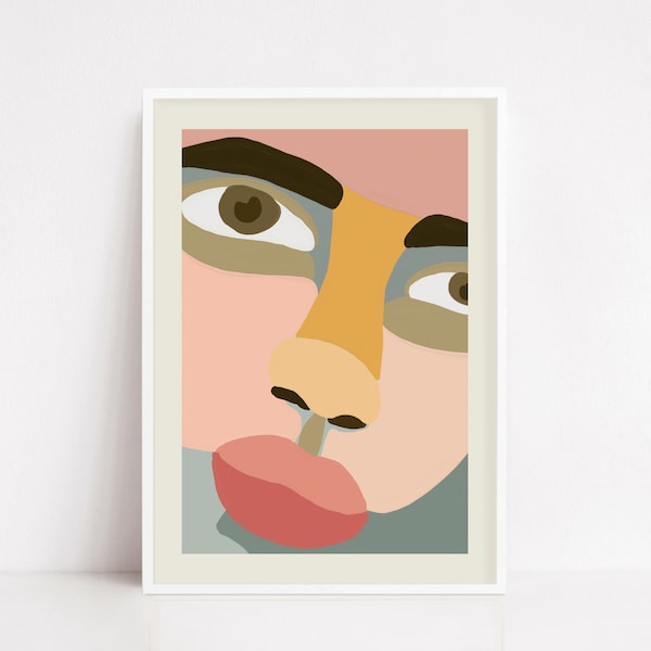 Abstract Face Print - Etsy