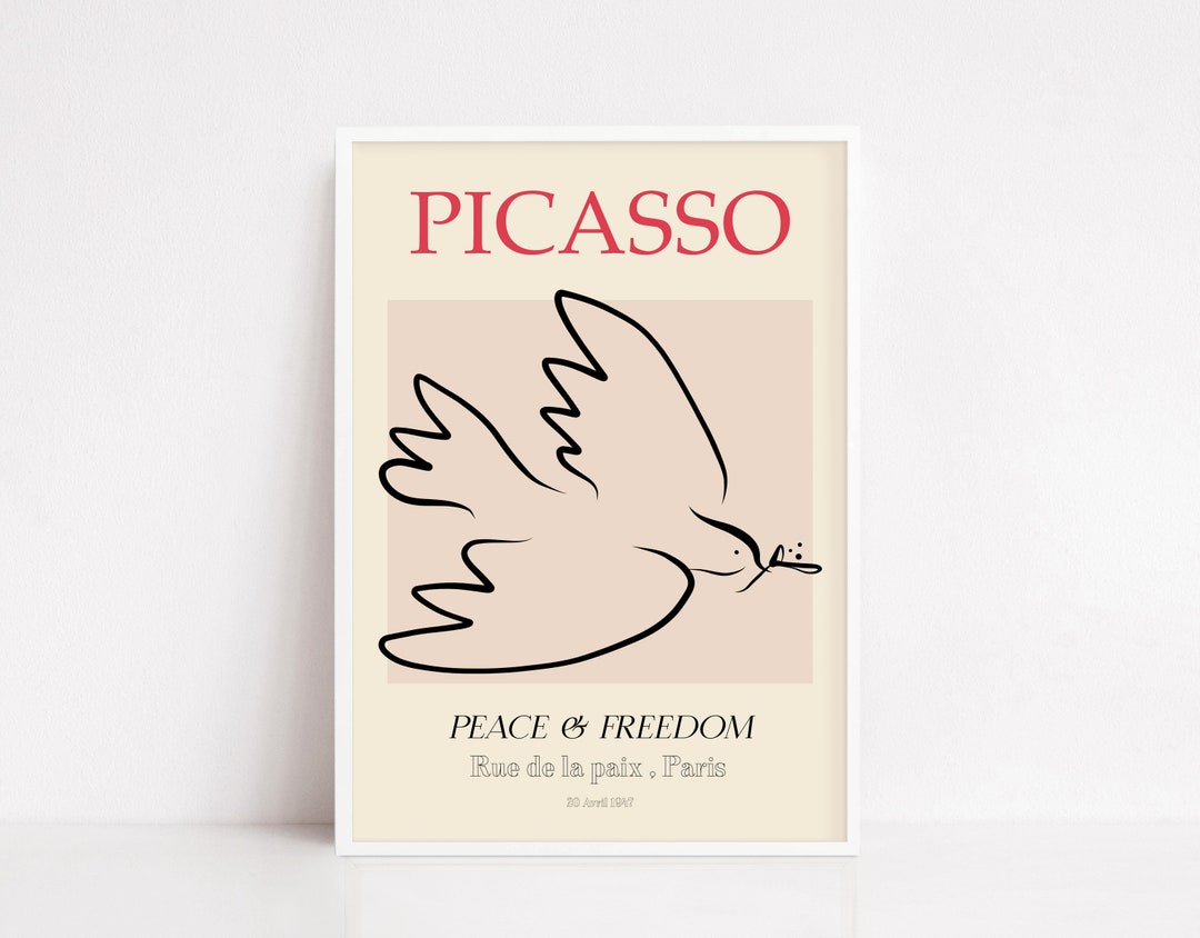 Picasso Peace Bird Exhibition Poster | Picasso Poster | Picasso Print ...