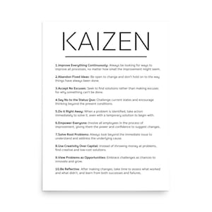Kaizen Poster - Continuous Improvement Wall Art, Minimalist ...