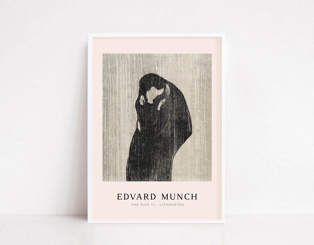 Edvard Munch the Kiss / Edvard Munch Poster / Edvard Munch Print ...