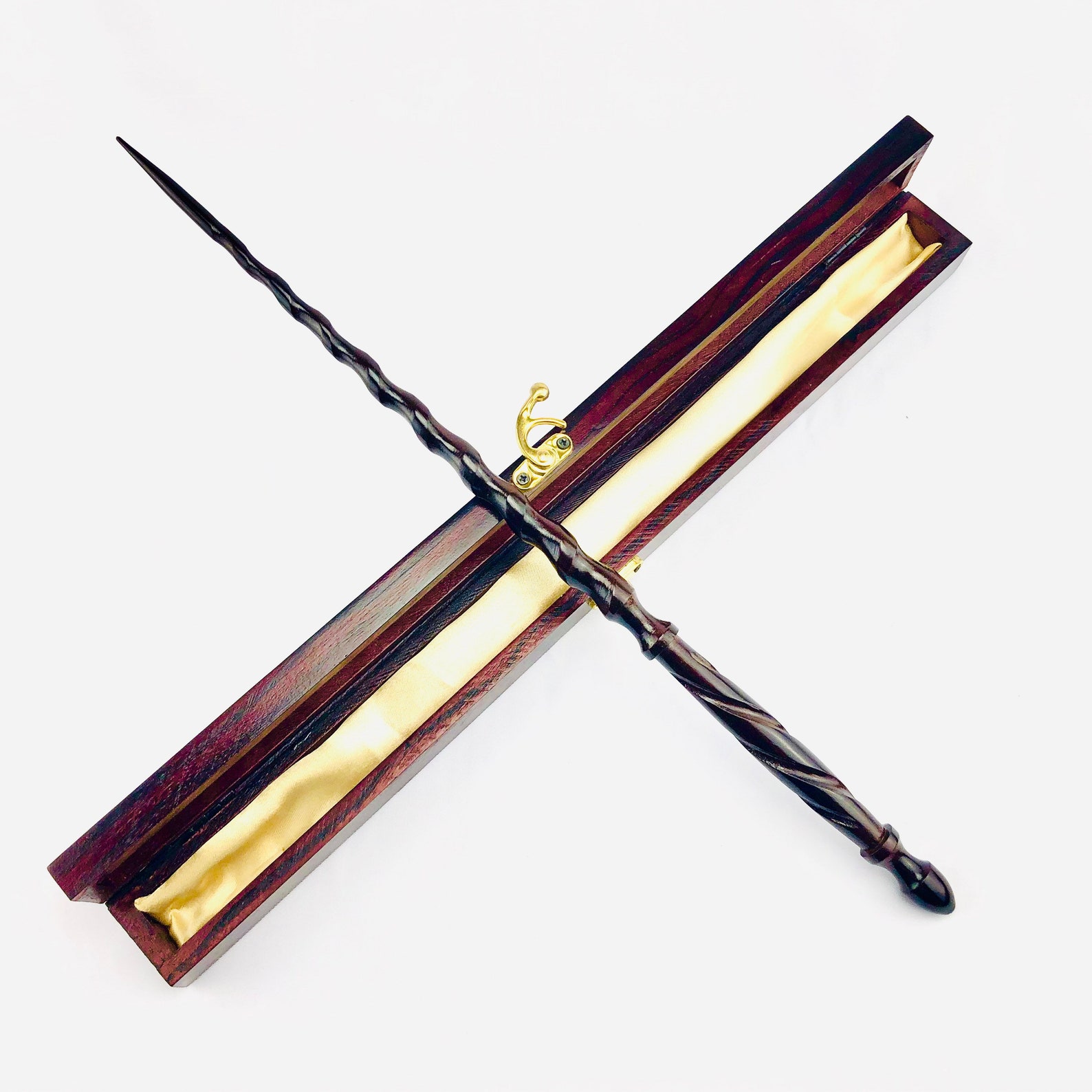 Witch and Wizard Wand in Real Wooden Display Box Will | Etsy