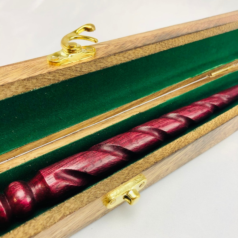 Witch and Wizard Wand in Real Wooden Display Box Will - Etsy
