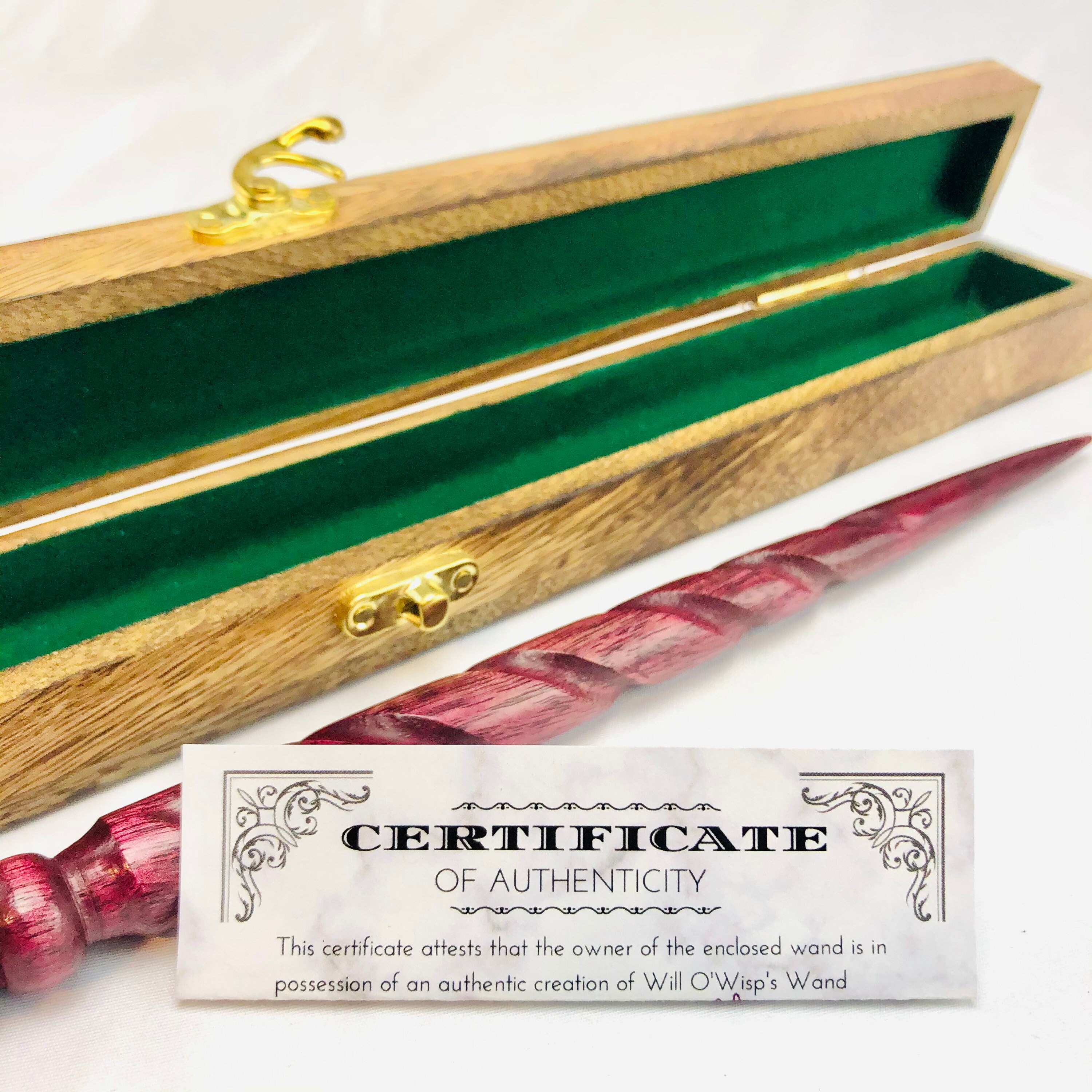 Witch and Wizard Wand in Real Wooden Display Box Will - Etsy