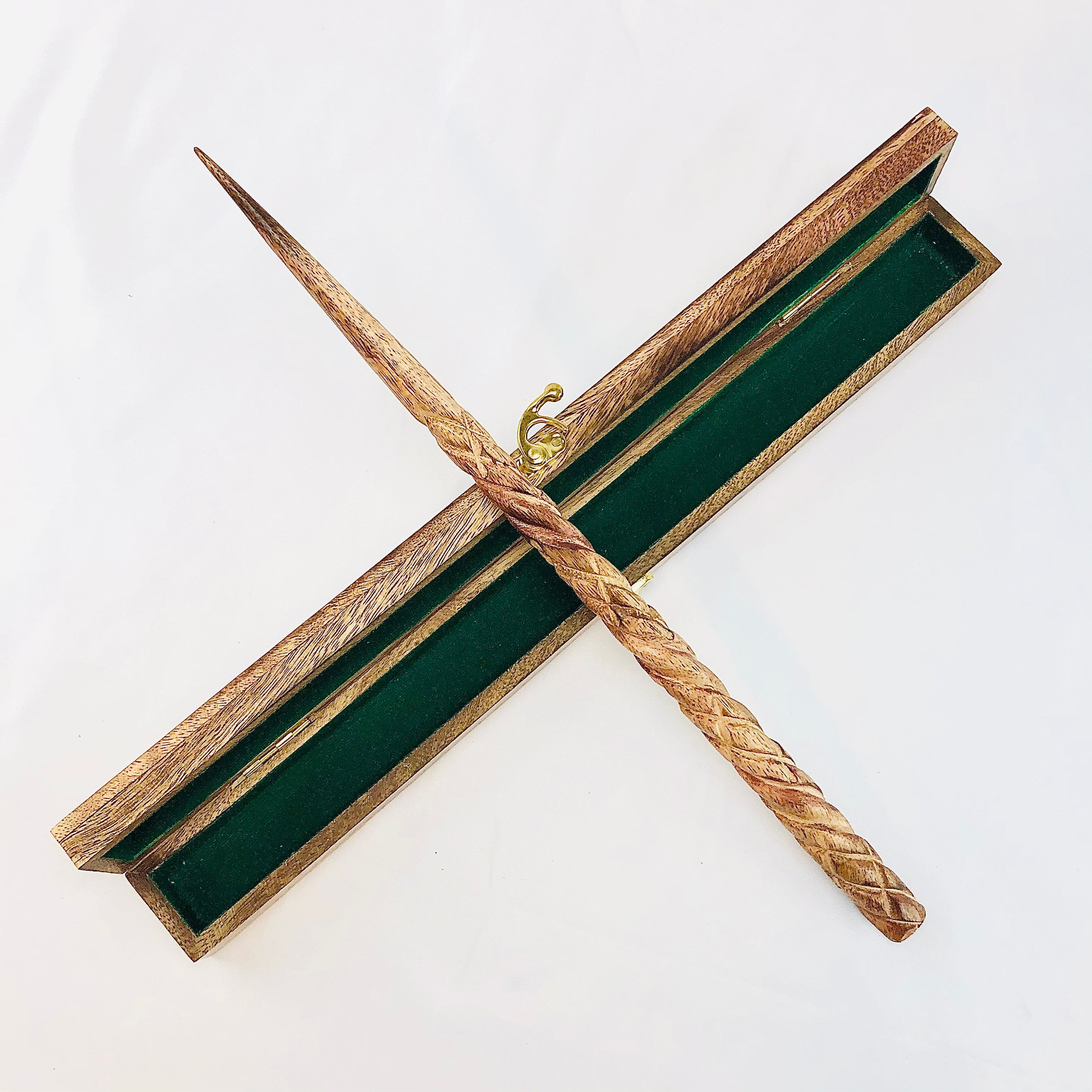 Witch and Wizard Wand in Real Wooden Display Box Will - Etsy