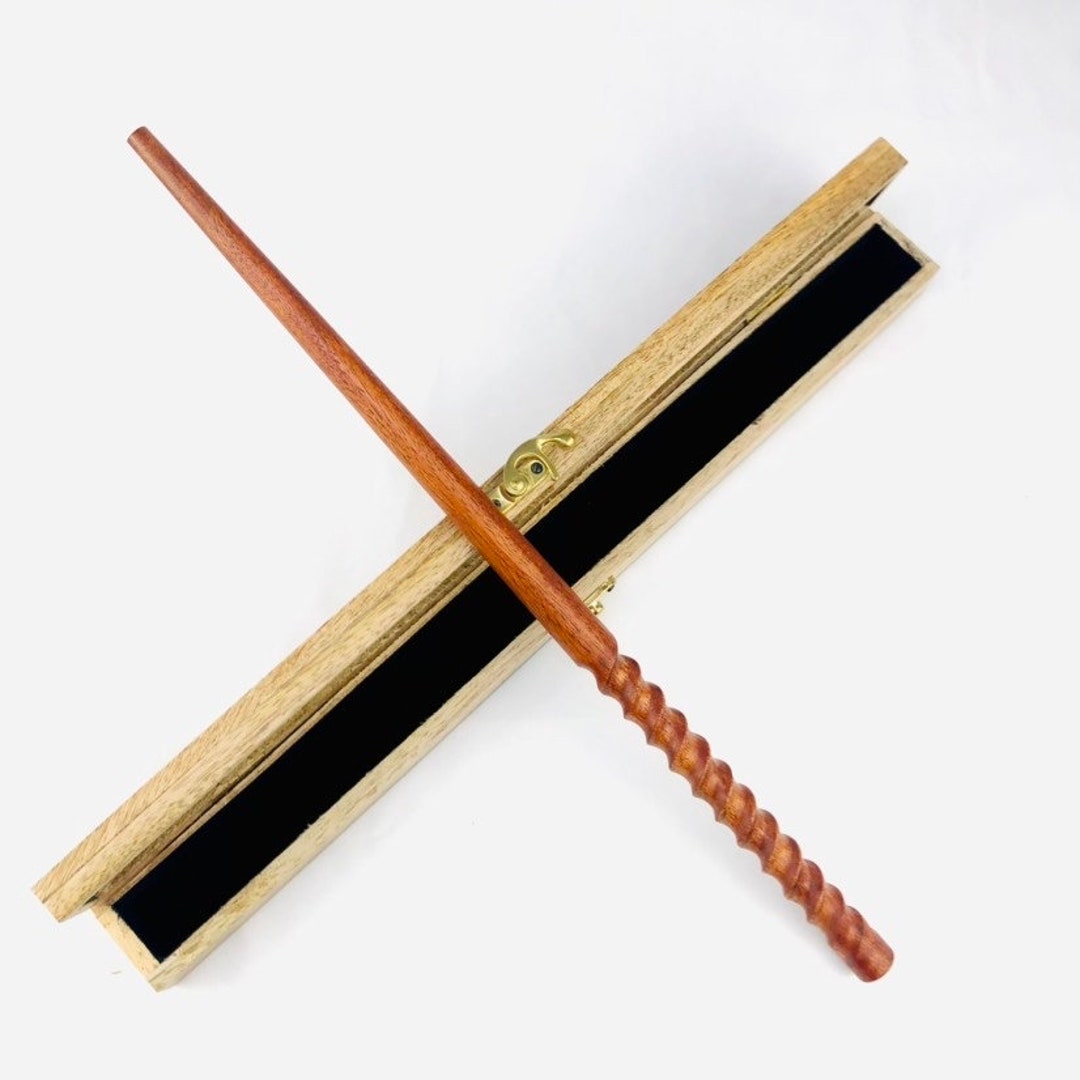 Kid-safe Blunt Tip Witch and Wizard Wand in Real Wooden Box Will O'wisp ...