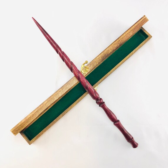 Witch and Wizard Wand in Real Wooden Display Box Will - Etsy