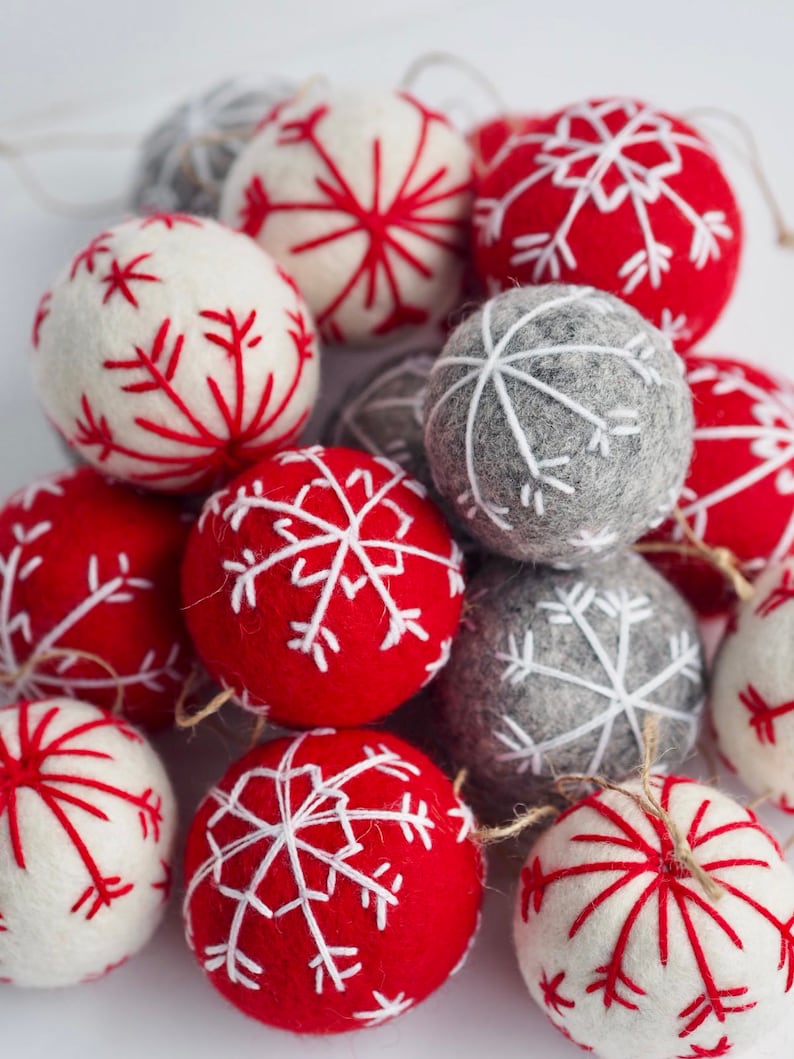 Scandinavian Felt Christmas Tree Bauble | Nordic Christmas Tree Bulb ...